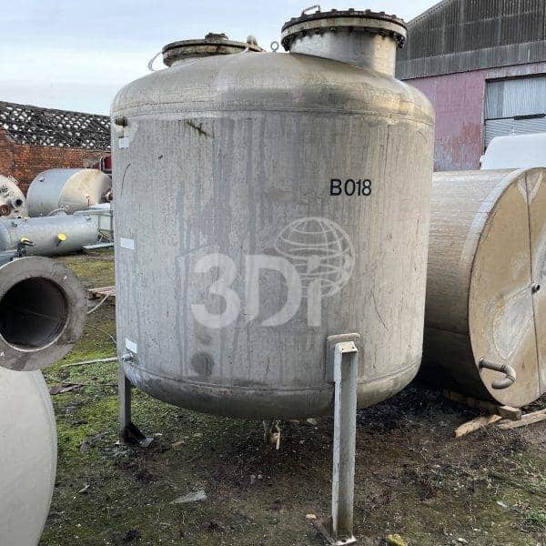 6,300 Litre Stainless Steel Storage Vessel - 3Di process equipment