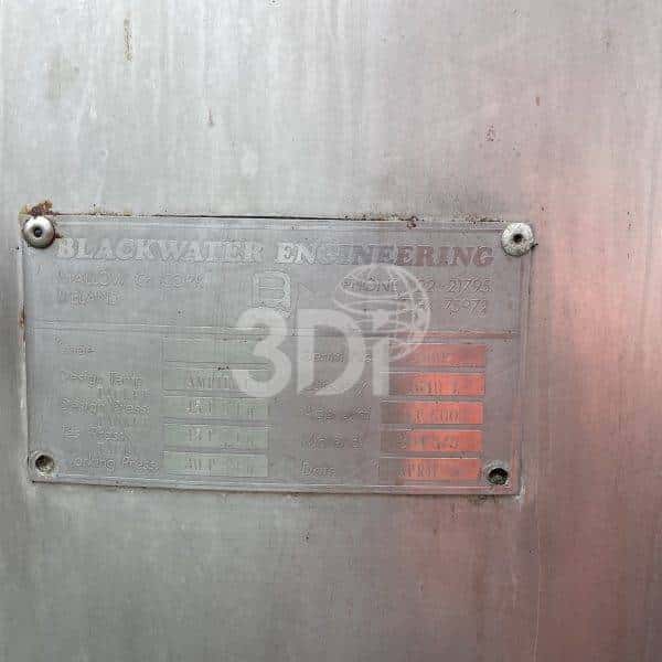 1,640 Litre Stainless Steel Jacketed Tank - 3Di process equipment